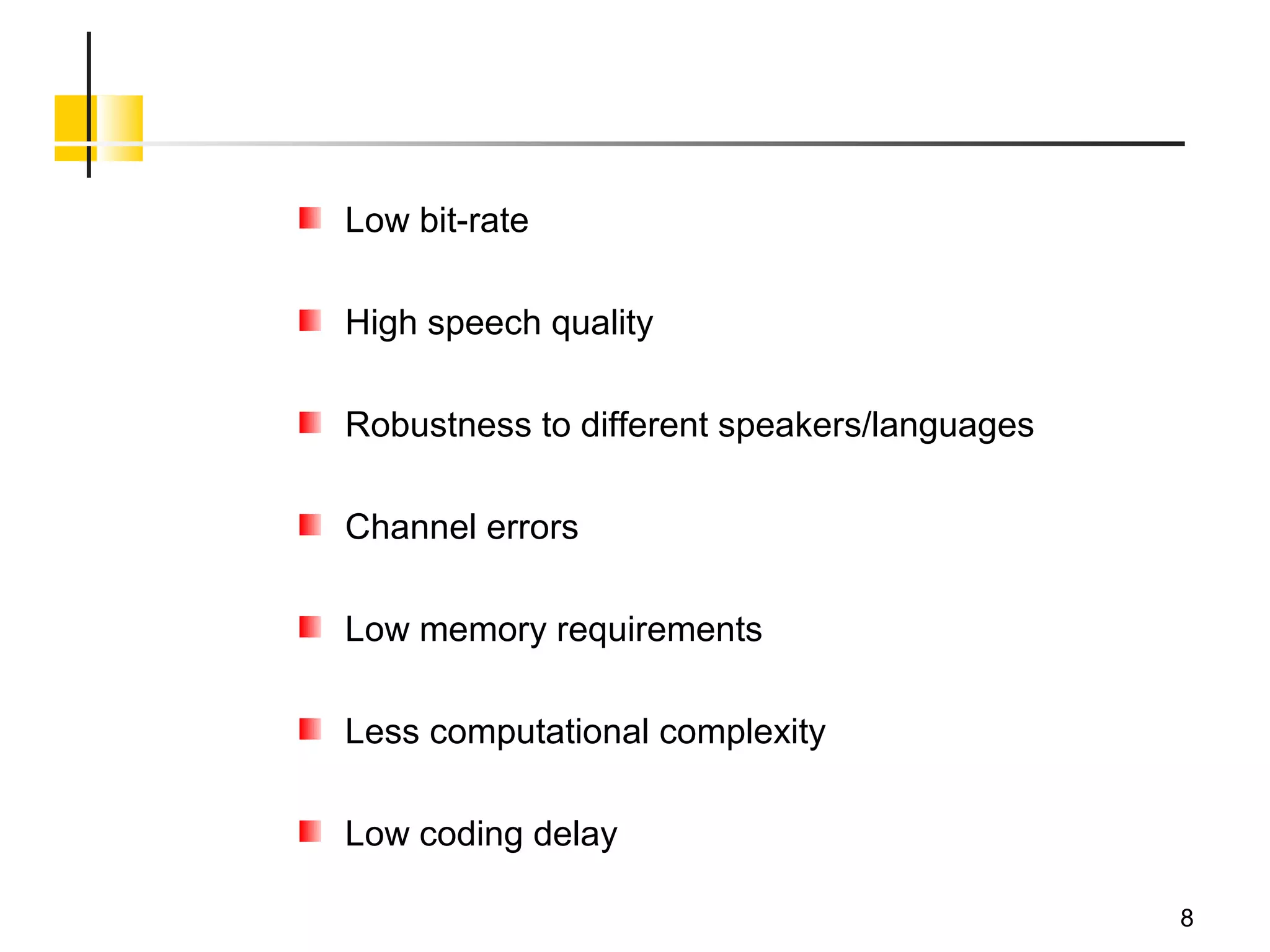 Speech encoding techniques | PPT