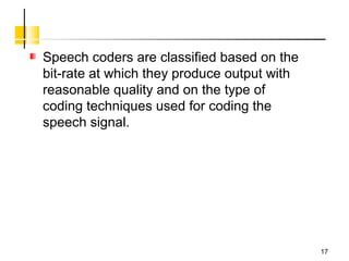 Speech encoding techniques | PPT