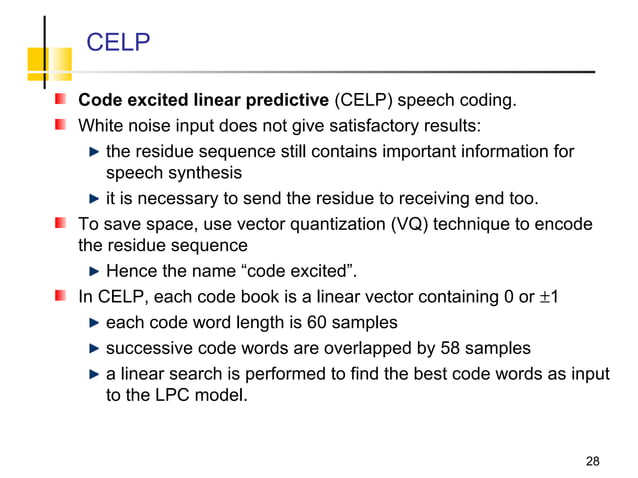 Speech encoding techniques | PPT | Digital Audio | Computer Software ...