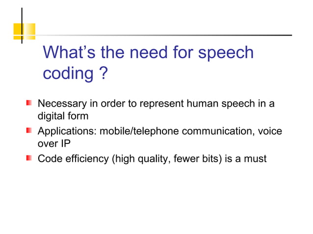 Speech encoding techniques | PPT | Digital Audio | Computer Software ...