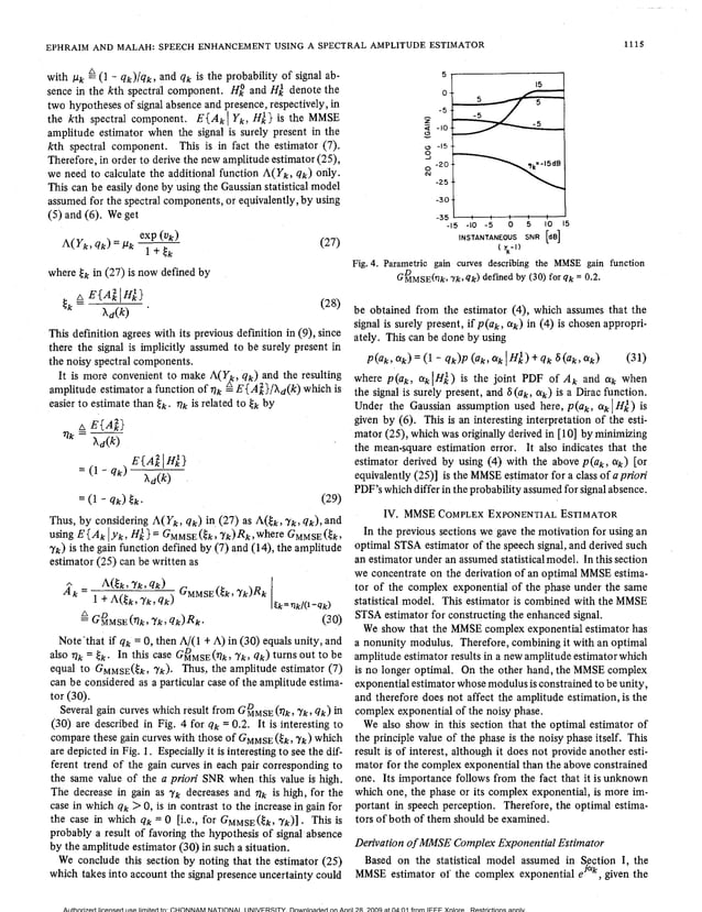 Speech Enhancement Using A Minimum Mean Square Error Short Time Spectral Amplitude Estimator ...