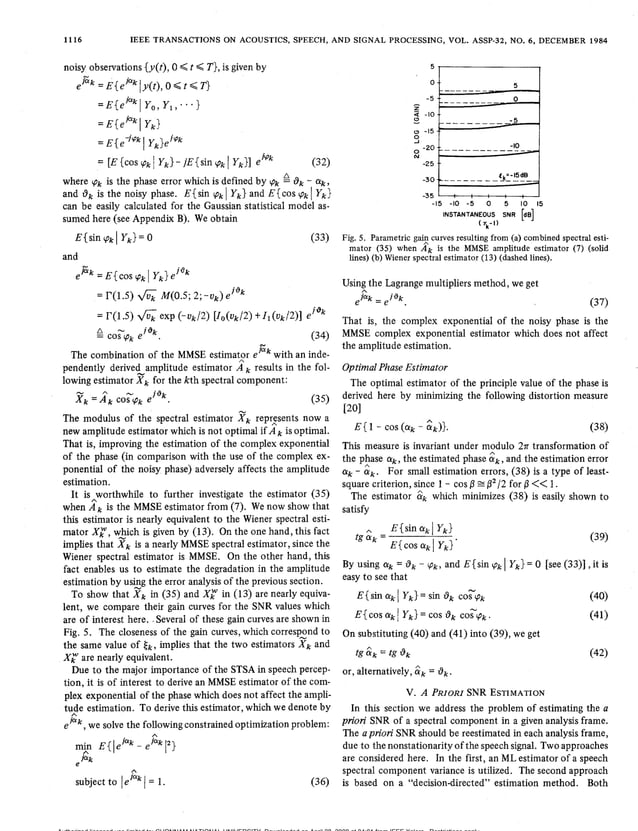 Speech Enhancement Using A Minimum Mean Square Error Short Time Spectral Amplitude Estimator ...