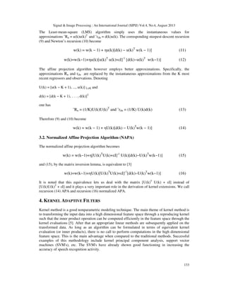 SPEECH ENHANCEMENT USING KERNEL AND NORMALIZED KERNEL AFFINE PROJECTION ALGORITHM | PDF