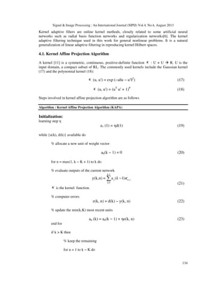 SPEECH ENHANCEMENT USING KERNEL AND NORMALIZED KERNEL AFFINE PROJECTION ALGORITHM | PDF