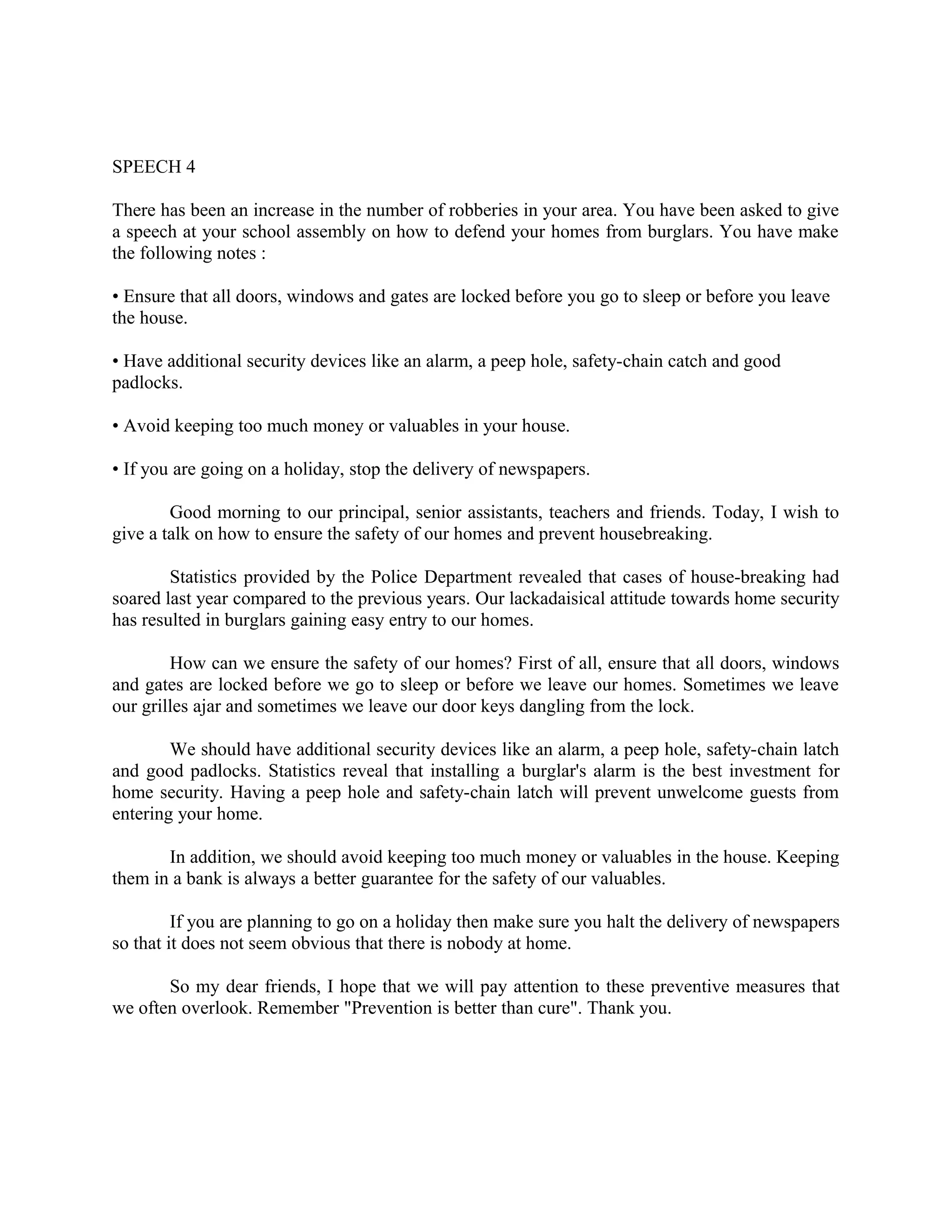 PT3 SPEECH essay sample | DOC