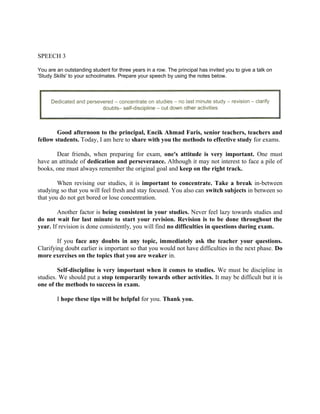 PT3 SPEECH essay sample | DOC