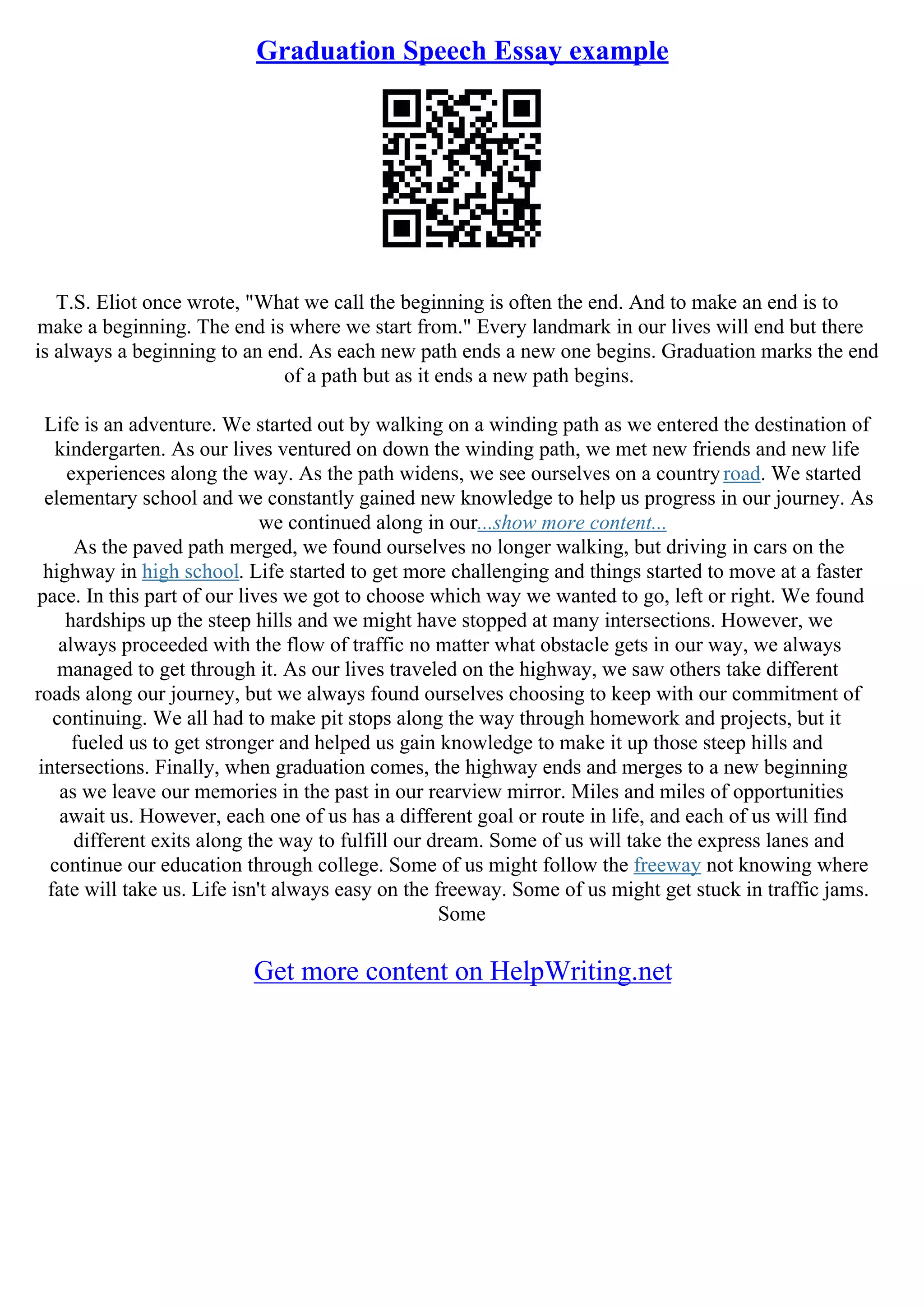 Speech Essay Sample | PDF