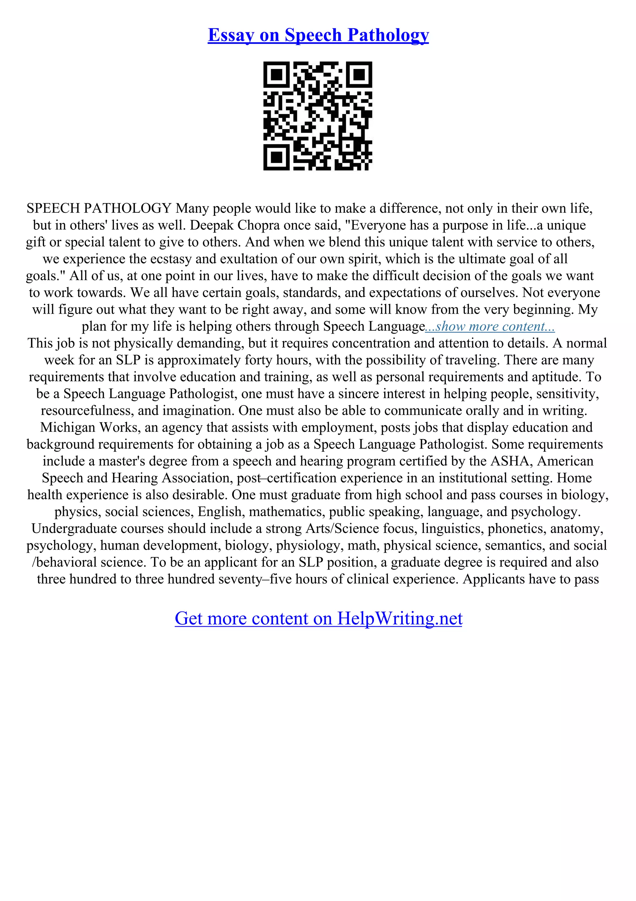 Speech Essay Sample | PDF