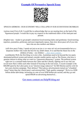 Speech Essay Sample | PDF