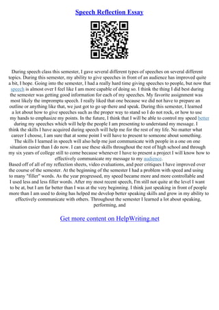 Speech Essay Sample | PDF