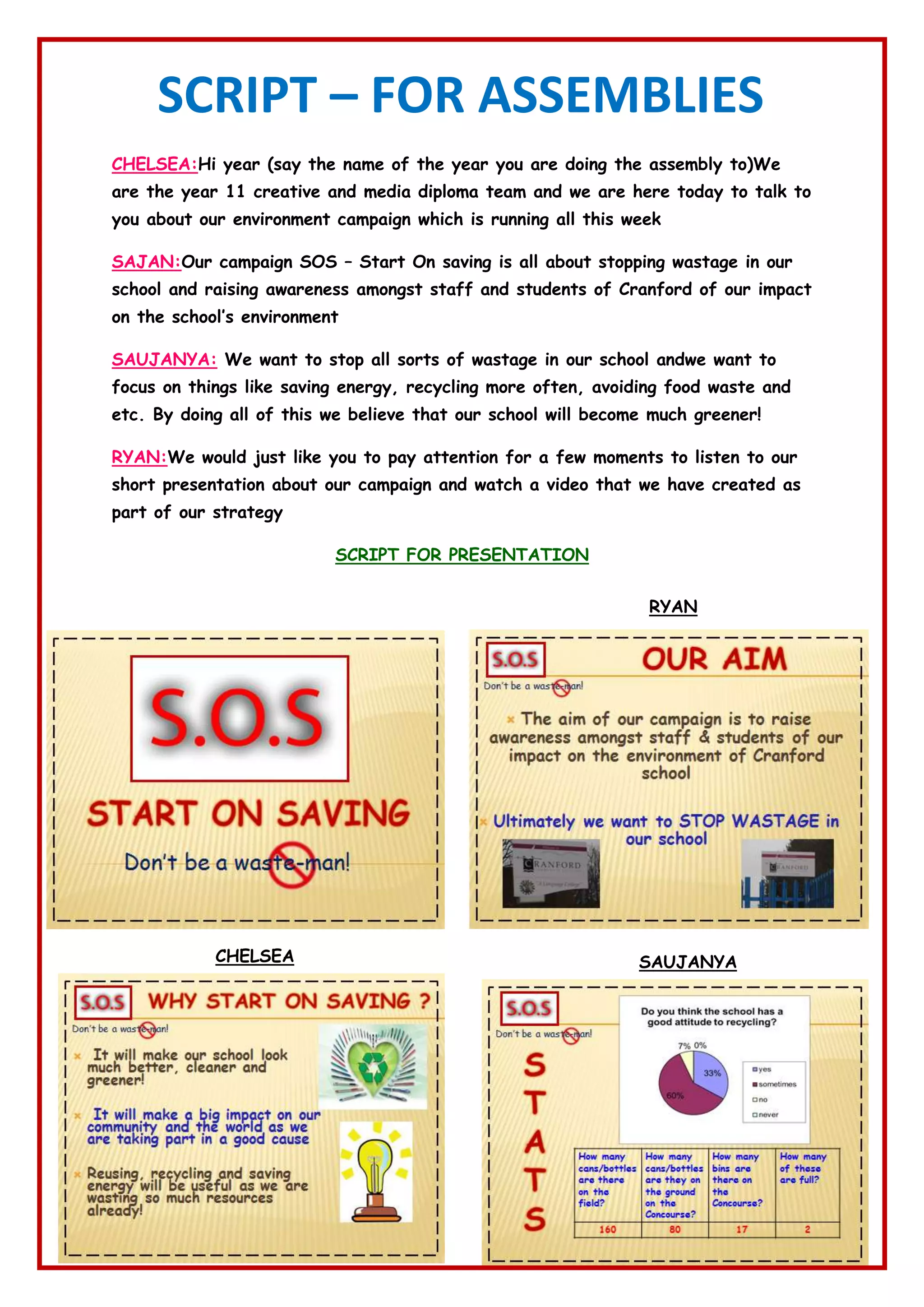 Script for Assemblies | PDF