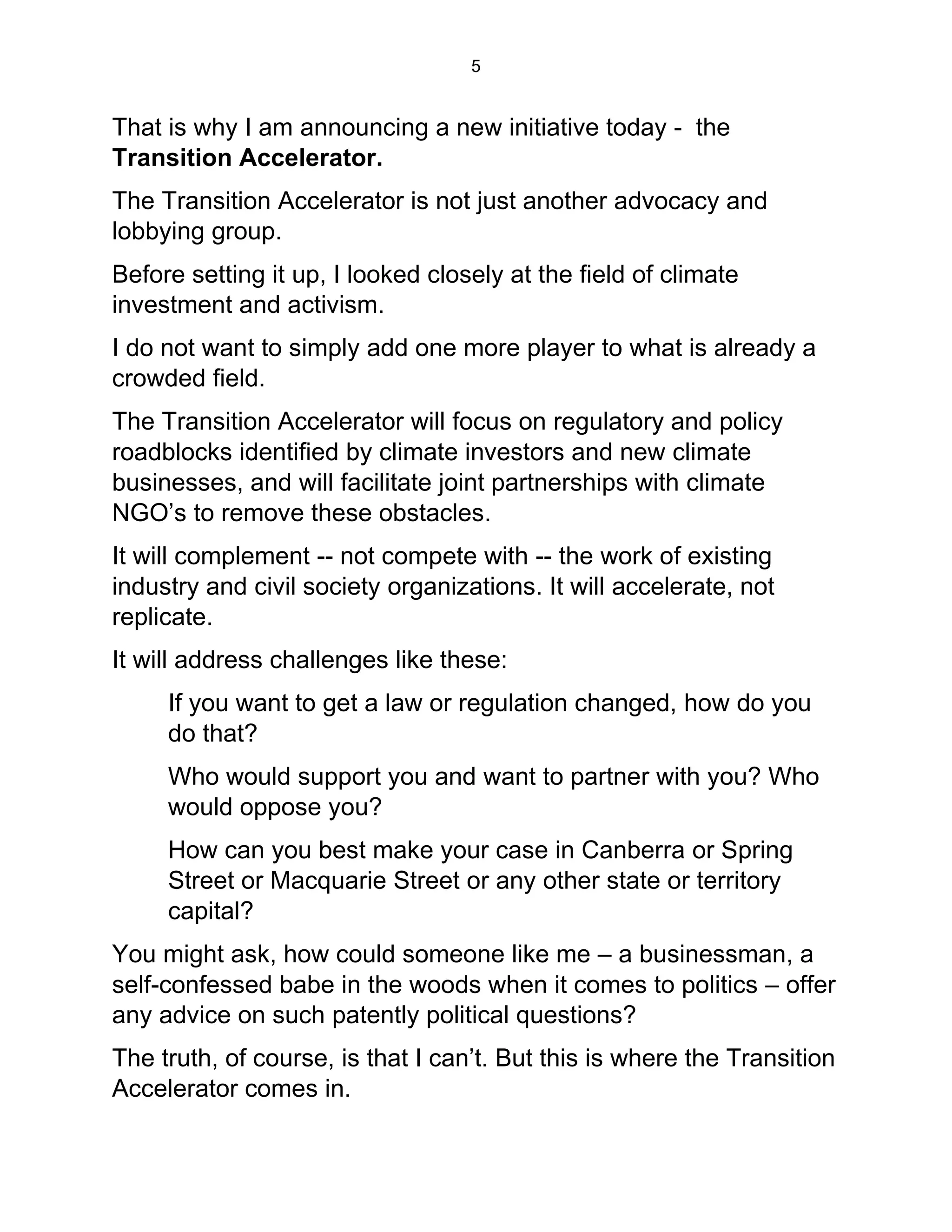 Alan Schwartz launches the Transition Accelerator | PDF | Green ...