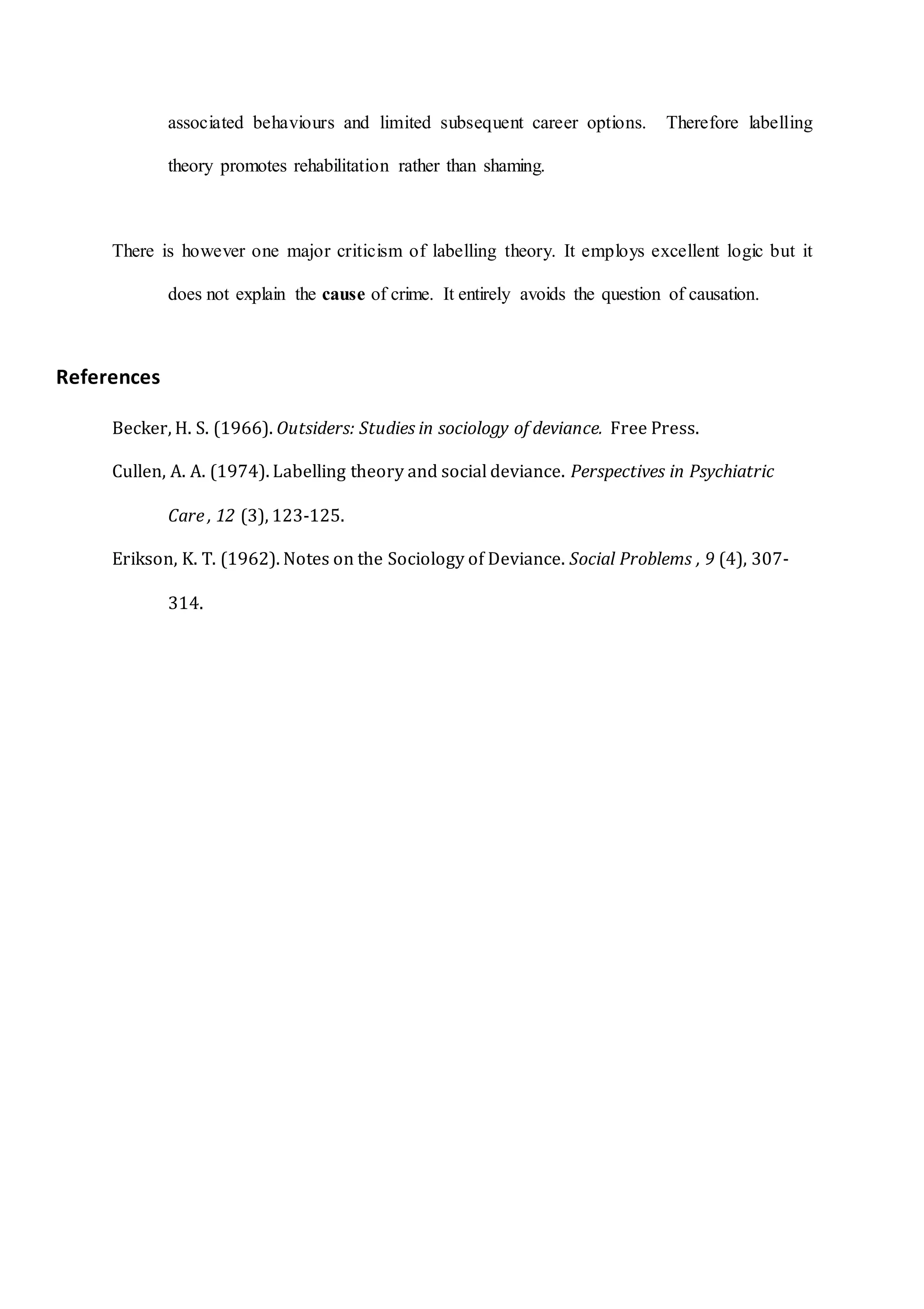 5 Minute Speech on Labelling Theory for CRM100 - Introduction to ...