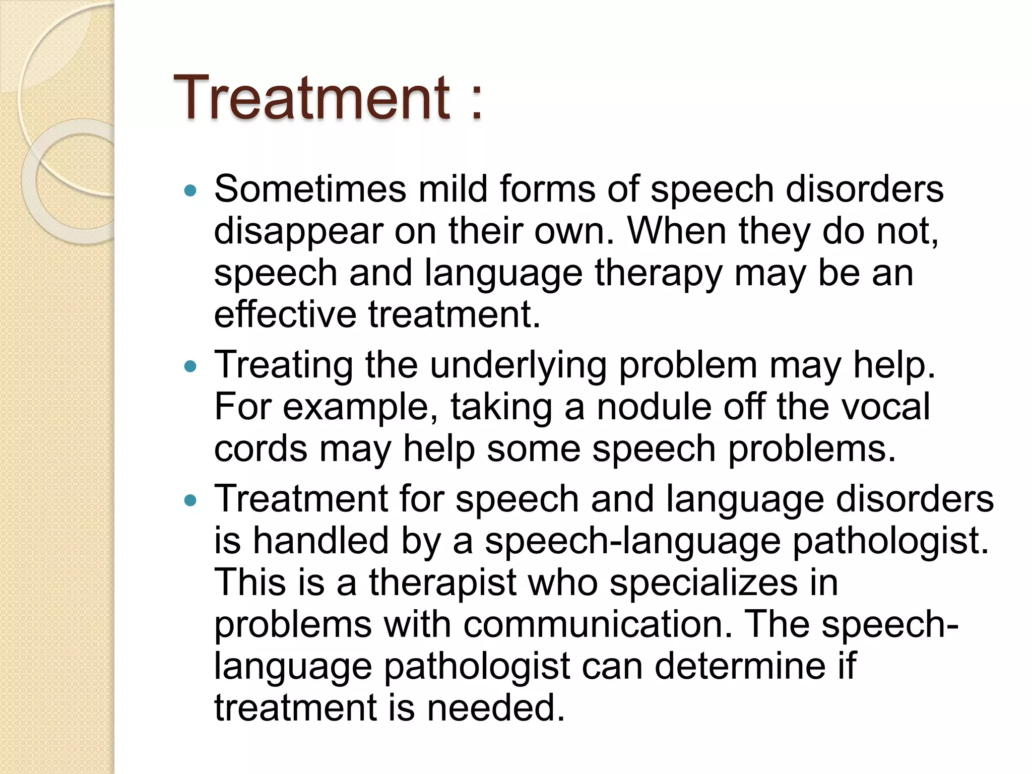 Speech & language disorder | PPTX