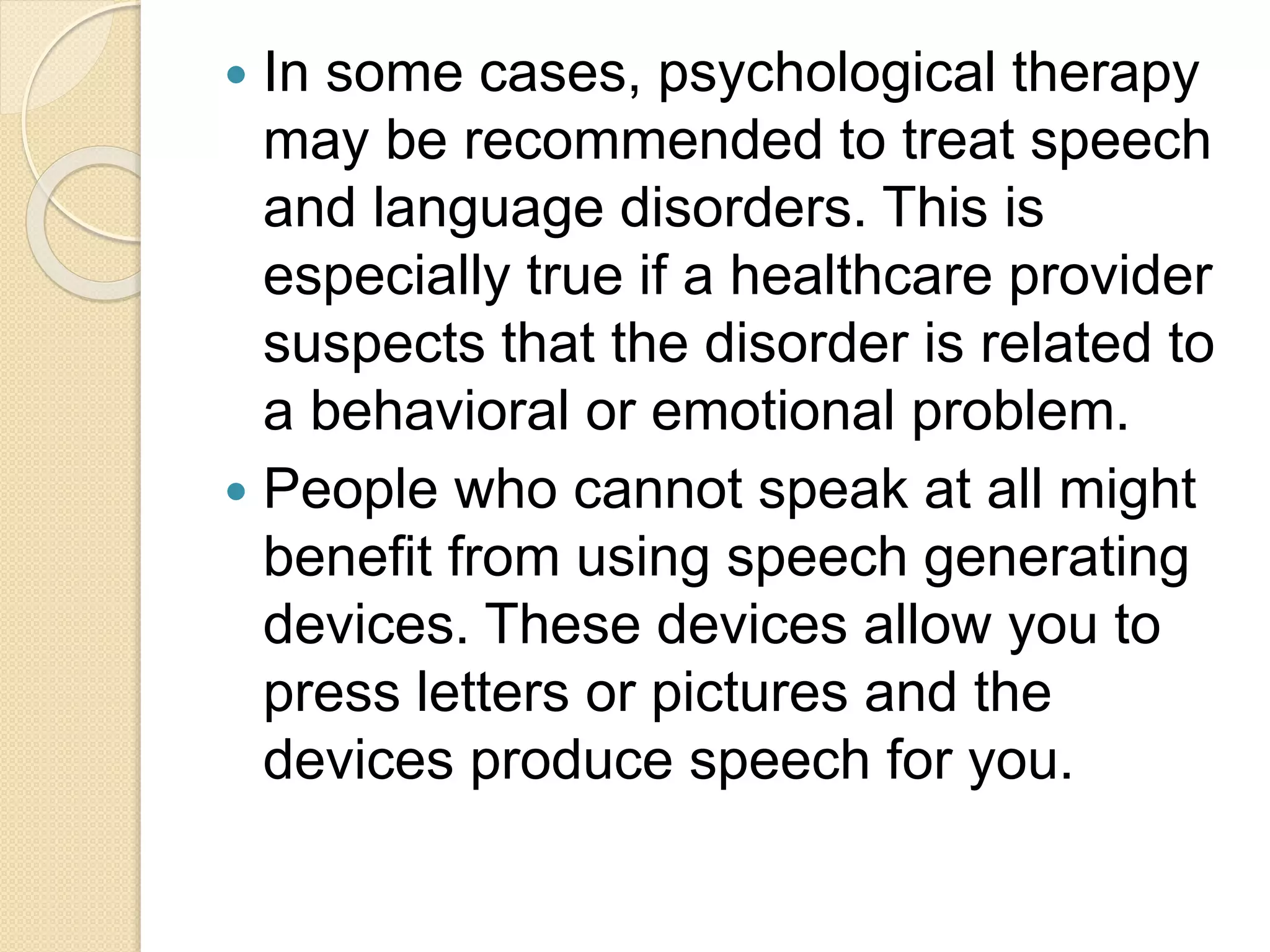 Speech & language disorder | PPTX
