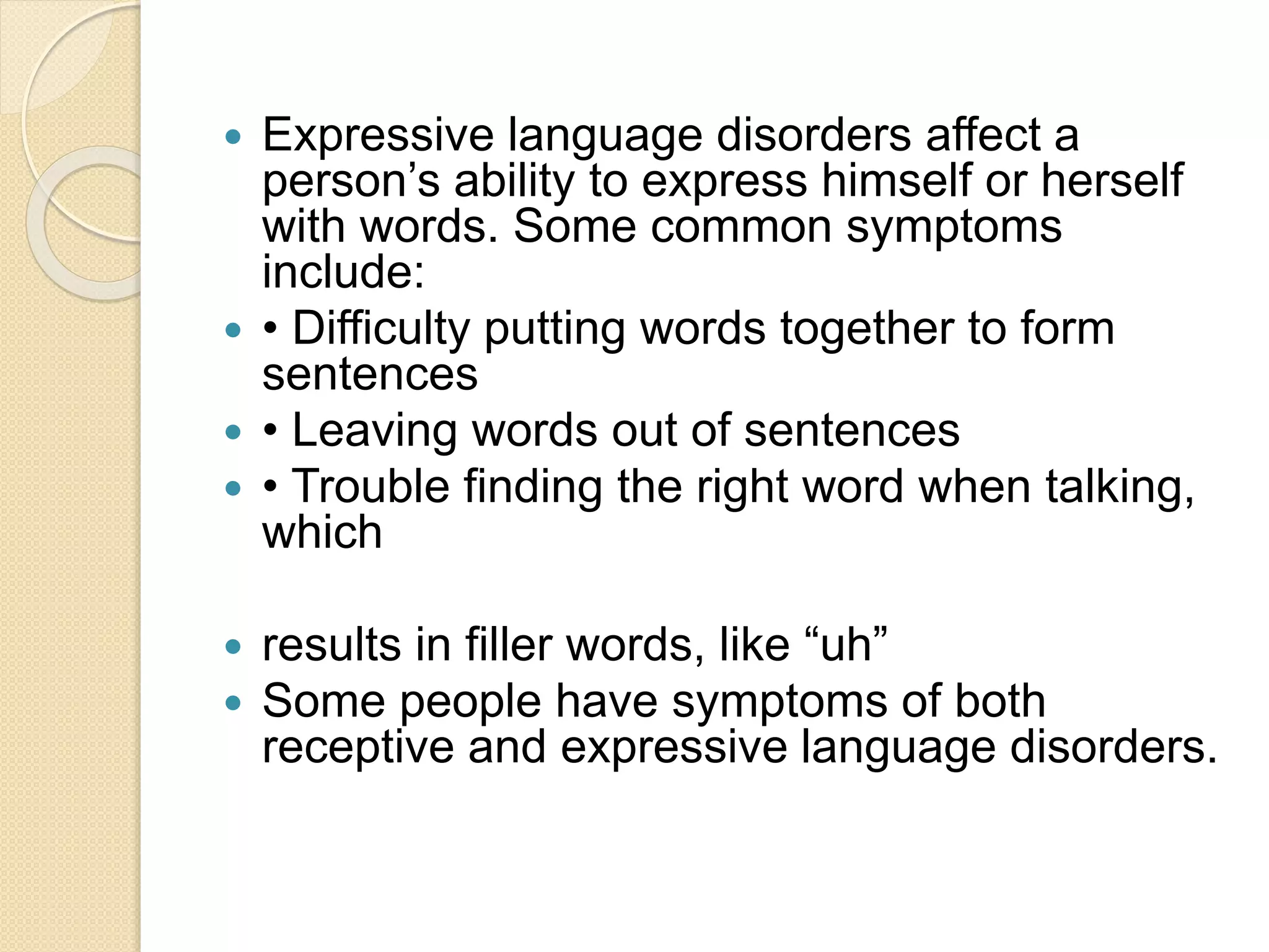 Speech & language disorder | PPTX
