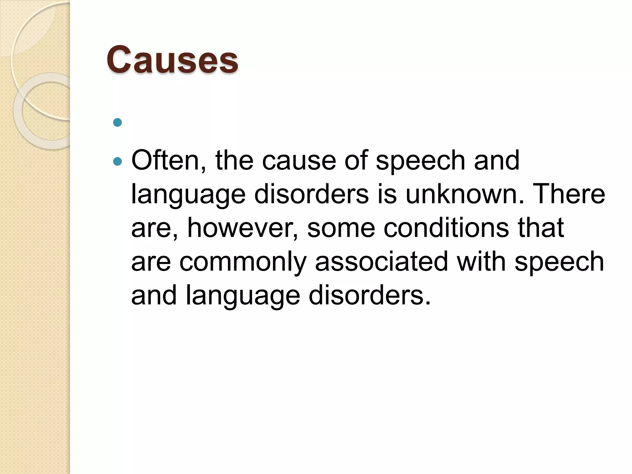 Speech & language disorder | PPTX