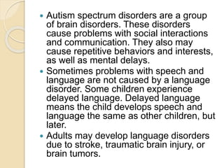 Speech & language disorder | PPTX