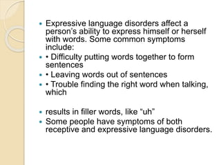 Speech & language disorder | PPTX