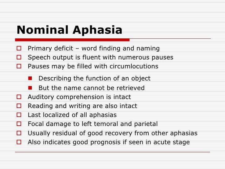 Speech, Language and Aphasia