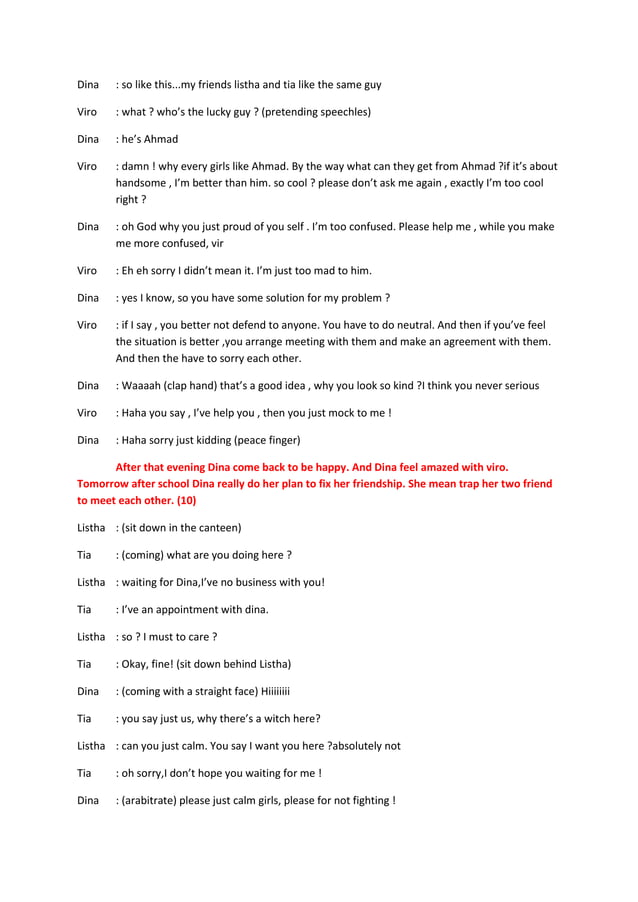 Teks/Naskah film Bahasa Inggris | DOCX