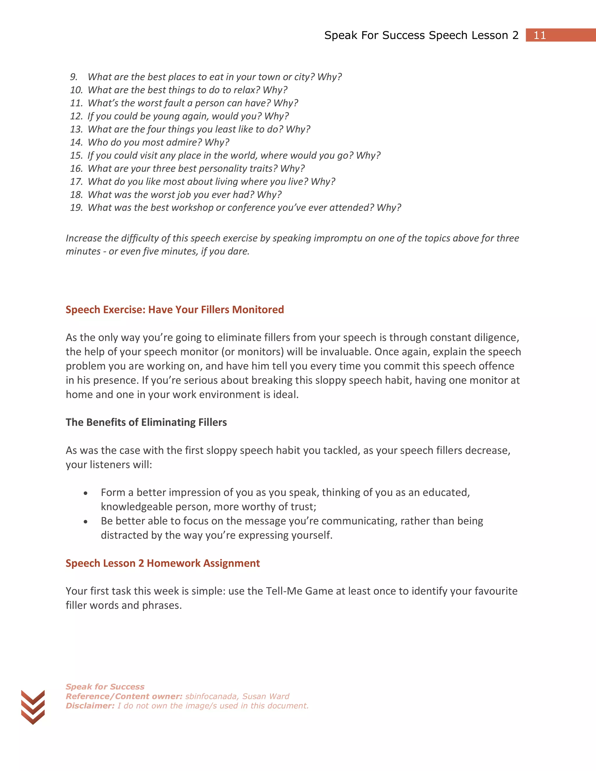 Speech Lessons 1-7 | PDF