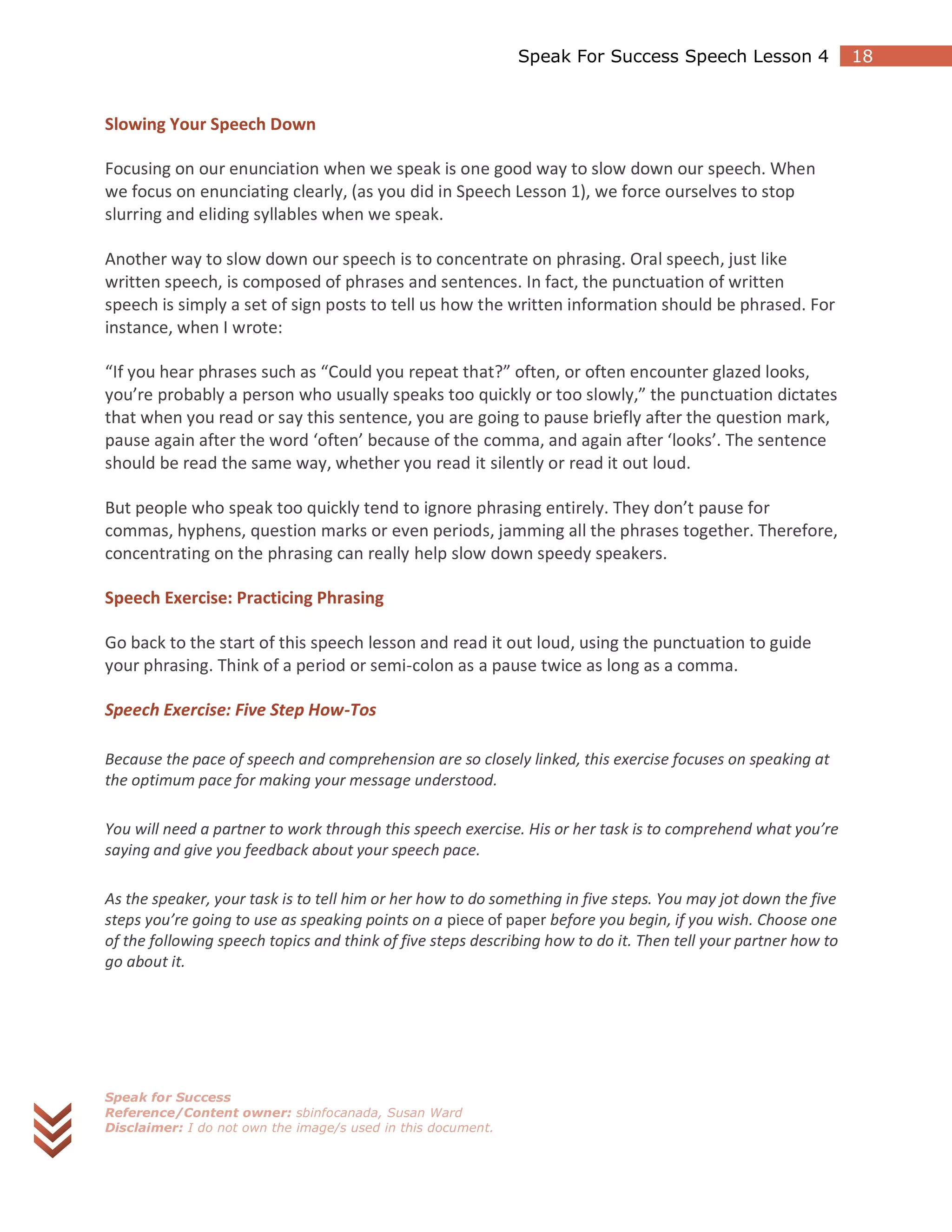 Speech Lessons 1-7 | PDF