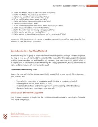 Speech Lessons 1-7 | PDF