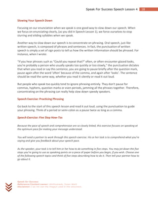 Speech Lessons 1-7 | PDF