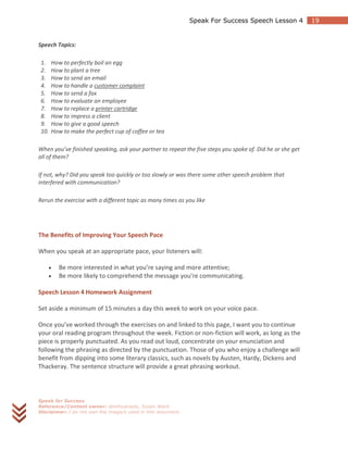 Speech Lessons 1-7 | PDF