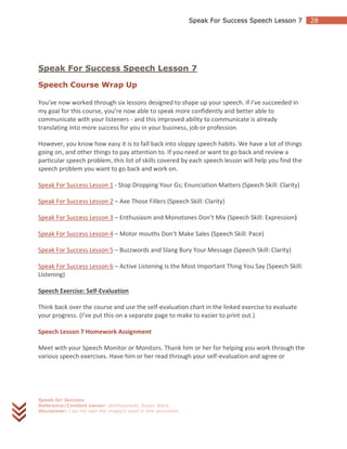 Speech Lessons 1-7 | PDF