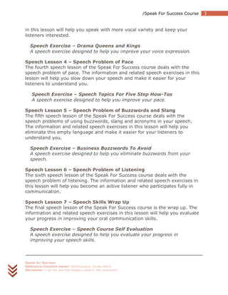 Speech Lessons 1-7 | PDF