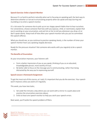 Speech Lessons 1-7 | PDF