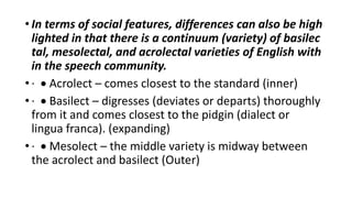 Speech and Theater Arts VARIETIES AND REGISTERS OF SPOKEN AND WRITTEN ...