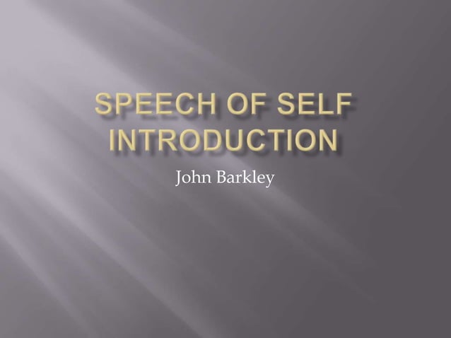 Speech of self introduction powerpoint | PPT