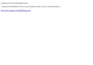 Speech On Hyderabadi Cuisine | PPT