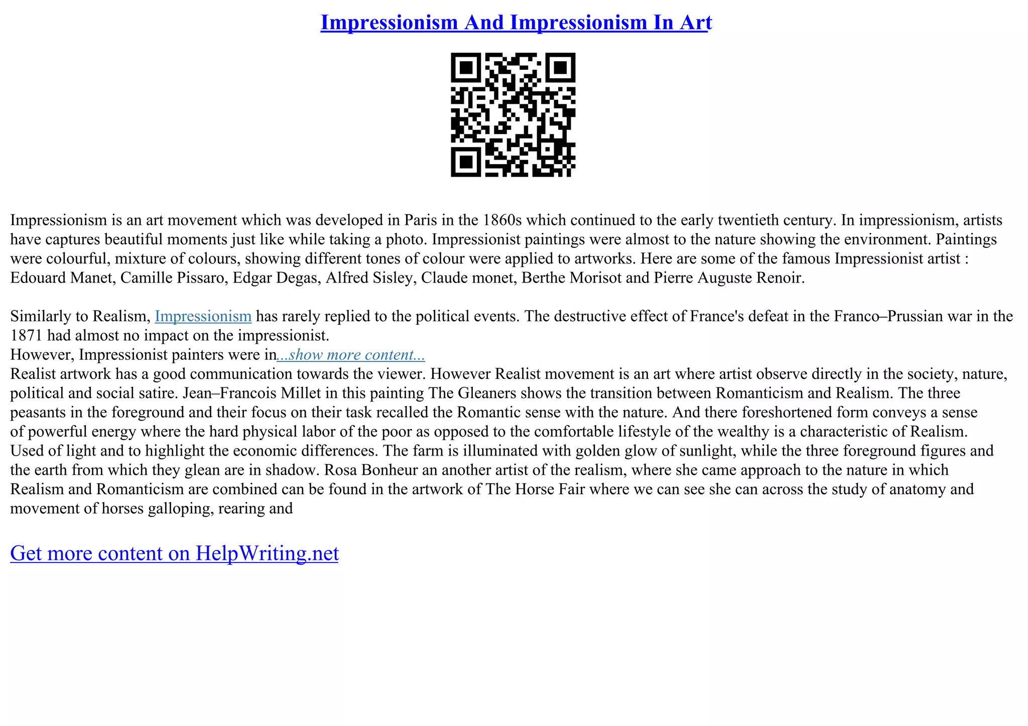 Speech On Post Impressionism | PDF
