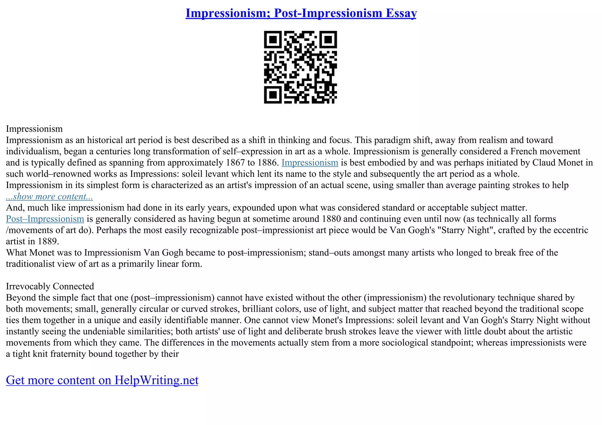 Speech On Post Impressionism | PDF