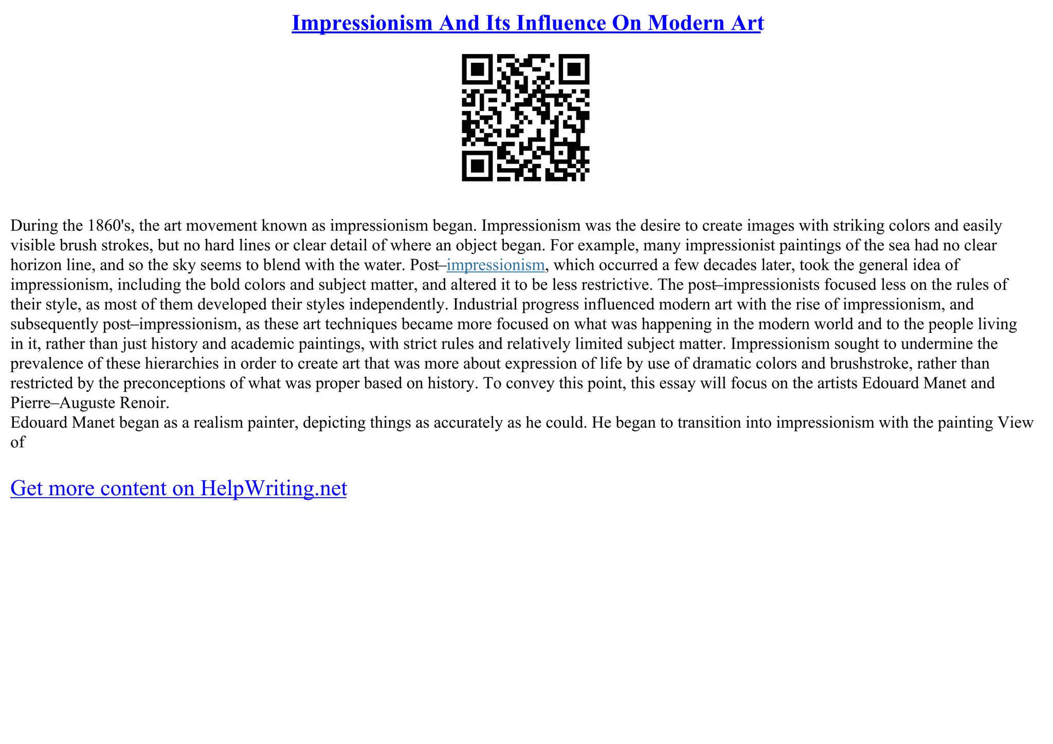Speech On Post Impressionism | PDF
