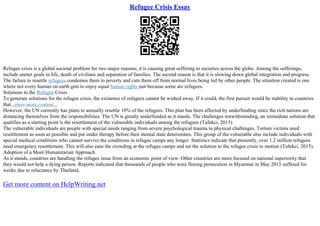 Speech On Refugees | PDF