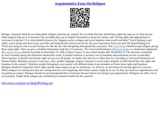 Speech On Refugees | PDF