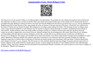 Speech On Refugees | PDF | Political Issues & policy | Politics