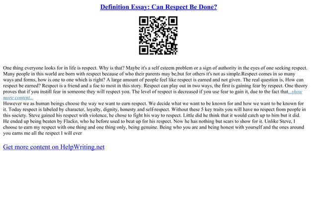 Speech On Respect | PPT