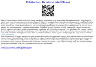 Speech On Respect | PPT