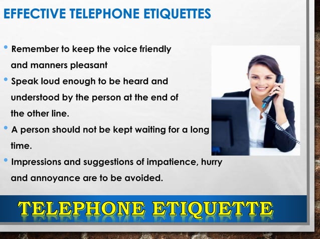 Telephone Etiquettes and Procedures | PPT