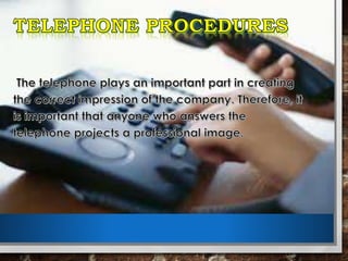 Telephone Etiquettes and Procedures | PPT