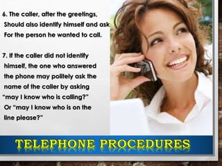 Telephone Etiquettes and Procedures | PPT