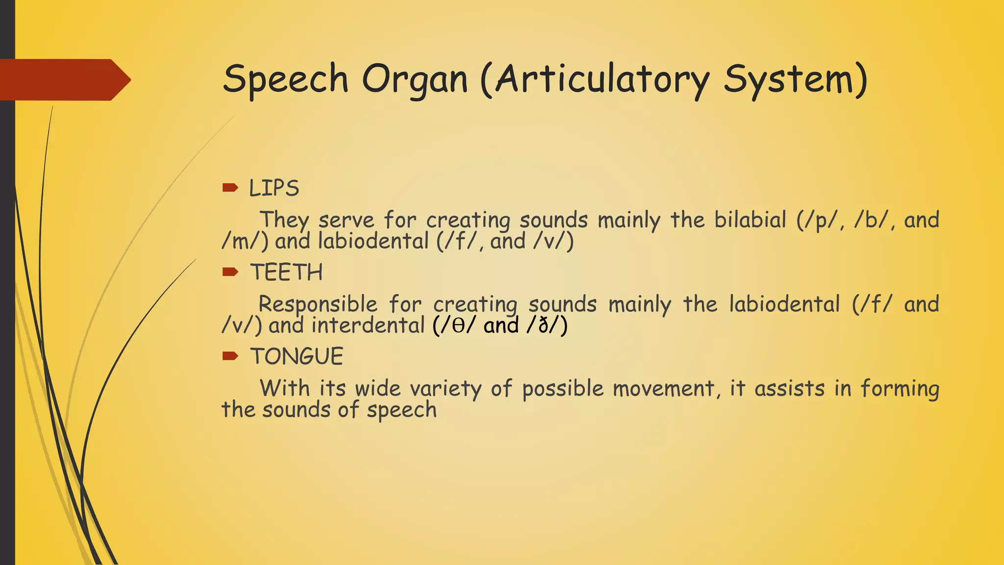 Speech organ and manner of articulation | PPTX