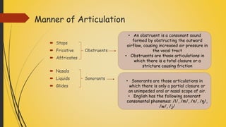 Speech organ and manner of articulation | PPTX
