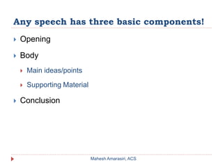 Speech organisation | PPTX